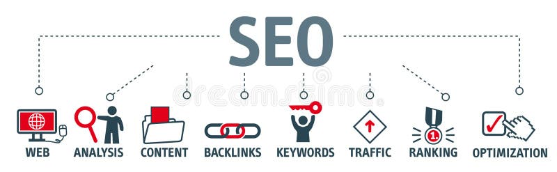 Banner Social Media. Icons and Keywords Stock Illustration ...