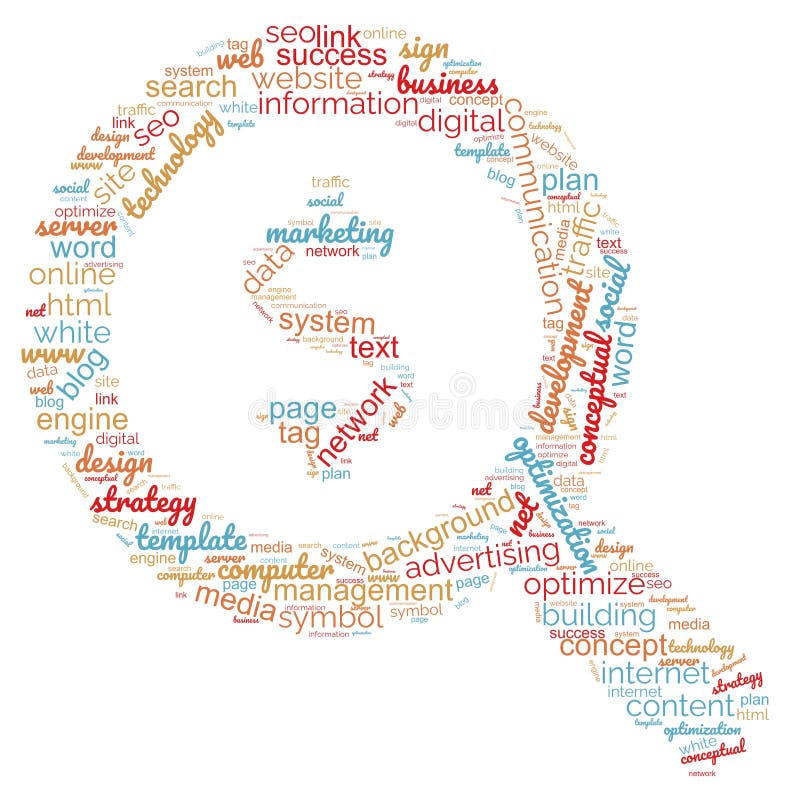 SEO - Search Engine Optimization in Word Cloud Stock Illustration ...