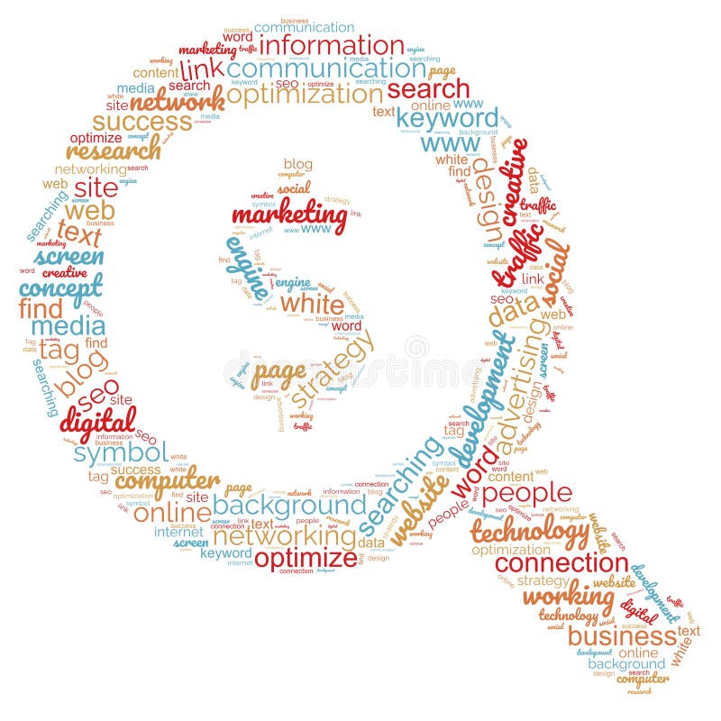 SEO - Search Engine Optimization in Word Cloud Stock Illustration ...