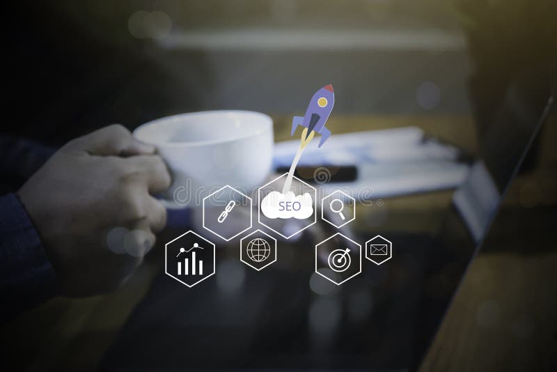 SEO or Searching Engine Optimizing on Internet Technology Stock Photo ...