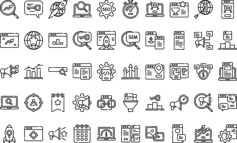 Seo and Sem Icons High-Quality Vector Icons Collection with Editable ...