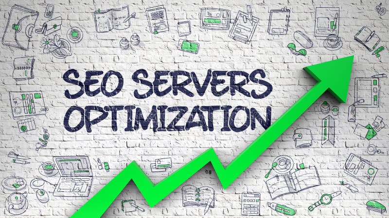 SEO Servers Optimization Drawn Sur Le Mur De Briques 3d Image stock - Image du pertinence ...