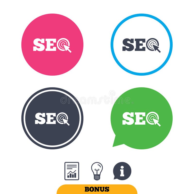 SEO Sign Icon. Search Engine Optimization Symbol Stock Vector ...