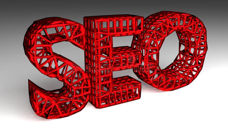 SEO Sign in Red and Glossy Letters Stock Illustration - Illustration of ...