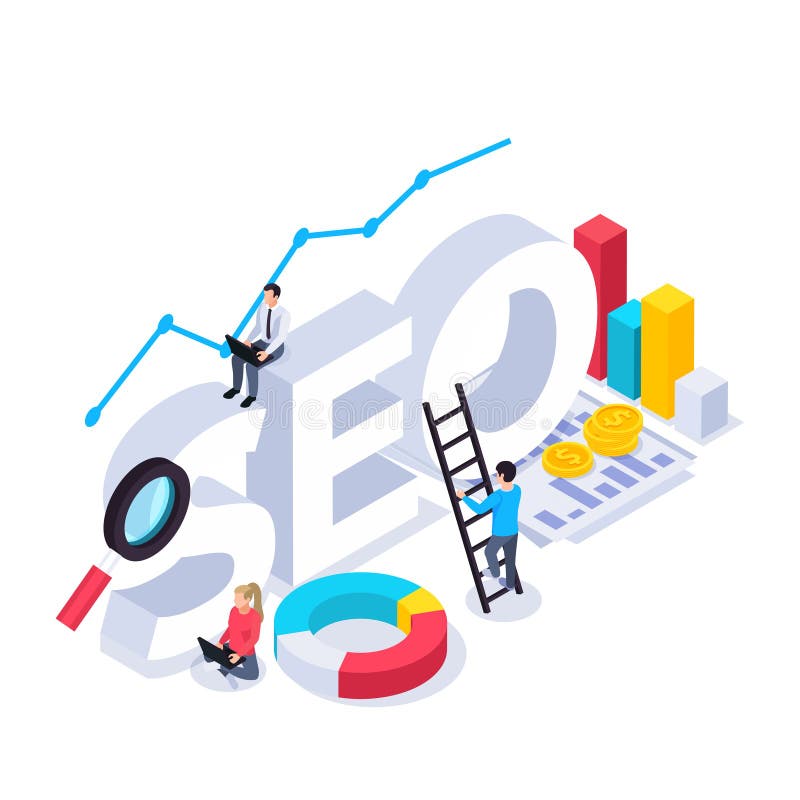 SEO Specialists Text Composition Stock Vector - Illustration of ...