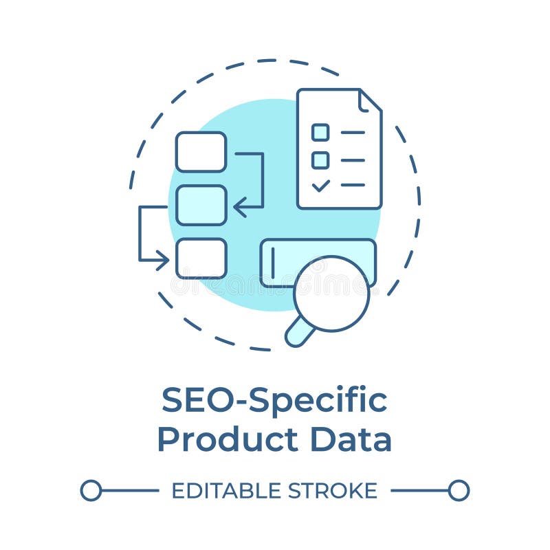 SEO Specific Product Data Soft Blue Concept Icon Stock Illustration ...