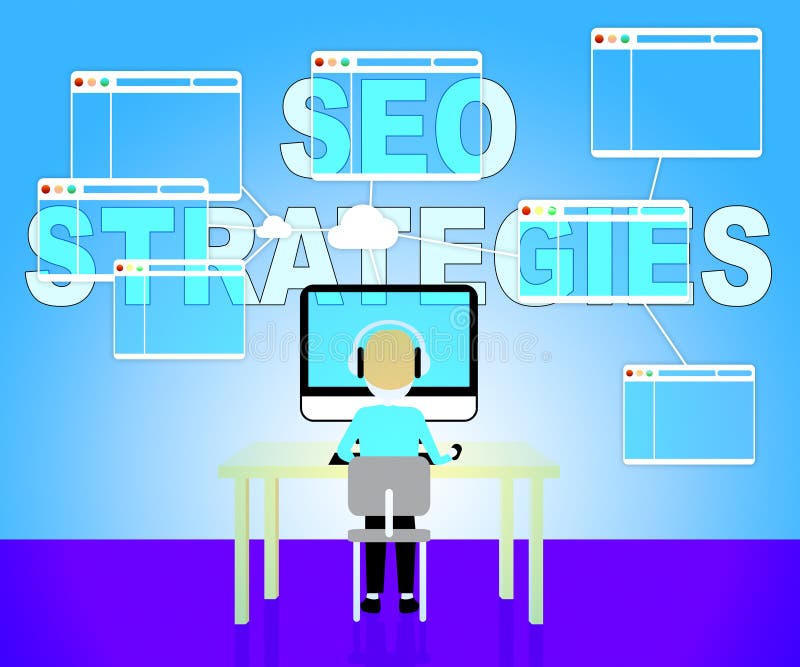 Seo Strategies Represents Search Engines and Development Stock ...