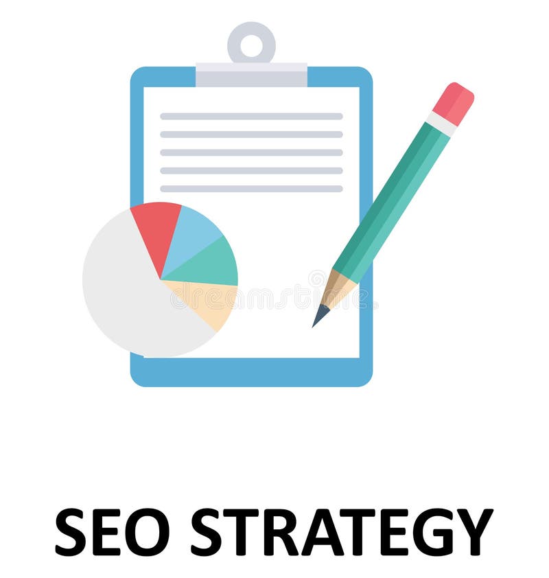 SEO Strategy Isolated Color Vector Illustration Icon Stock Vector ...