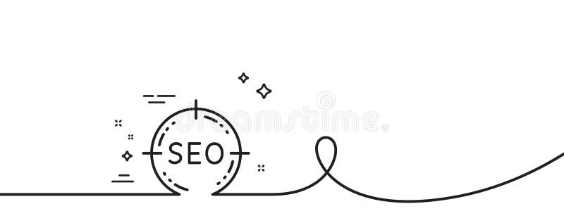 Seo Target Line Icon. Search Engine Optimization Sign. Continuous Line with Curl. Vector Stock ...