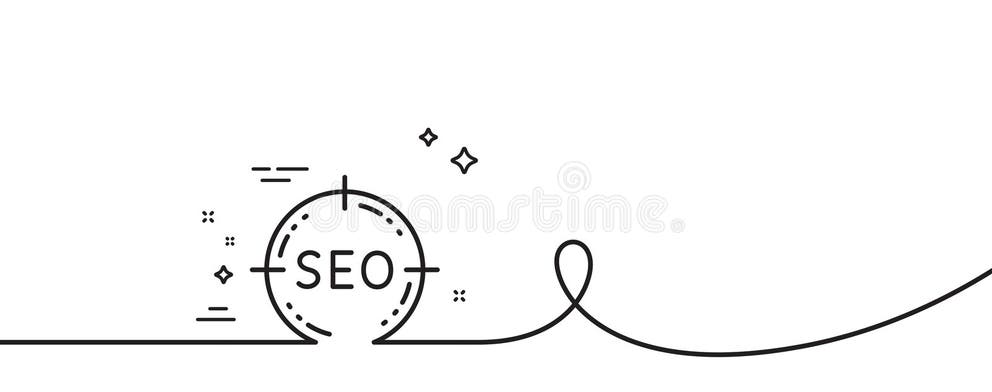 Seo Target Line Icon. Search Engine Optimization Sign. Continuous Line with Curl. Vector Stock ...