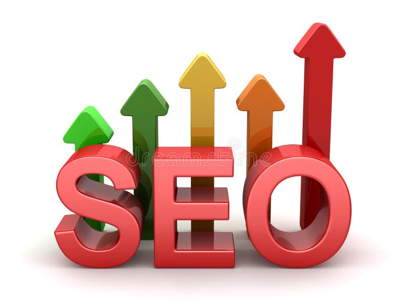 Seo Text with Colorful Arrow Stock Illustration - Illustration of ...