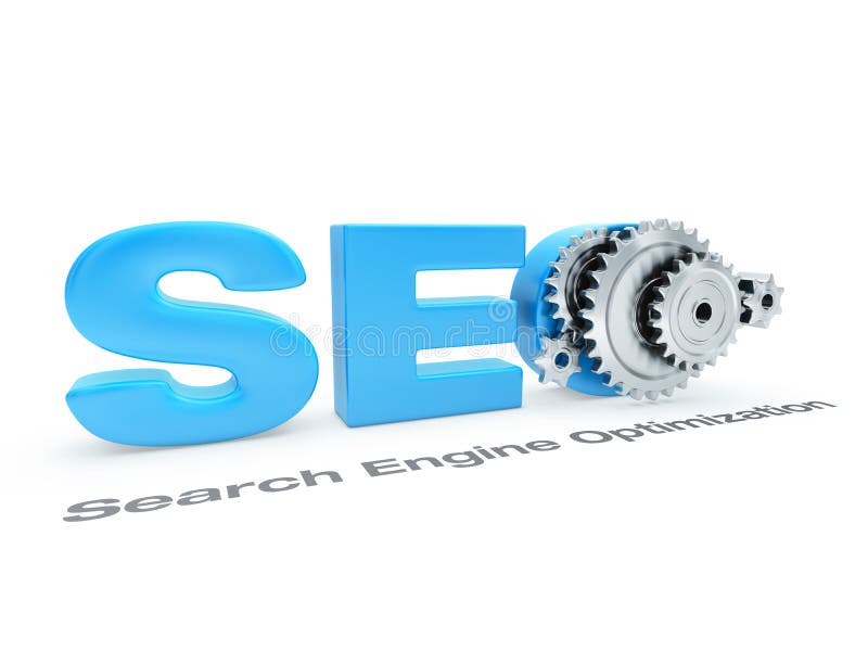 SEO text with gears stock illustration. Illustration of online - 23078394