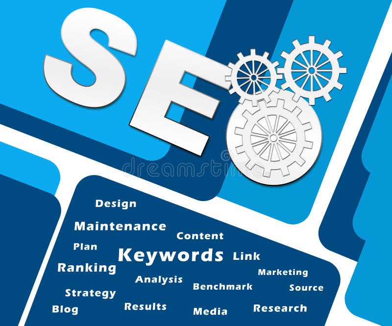 Seo Blue with Keywords Banner Stock Illustration - Illustration of ...