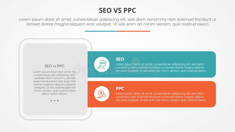 Seo Vs Ppc Advertising Comparison Opposite Infographic Concept for ...