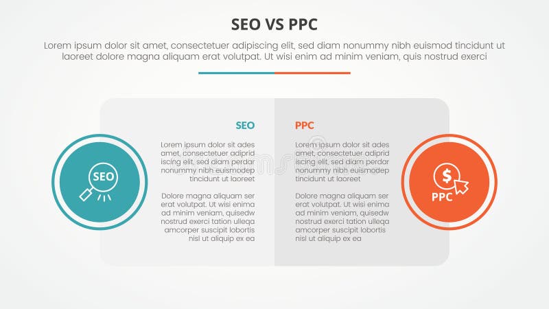 Seo Vs Ppc Advertising Comparison Opposite Infographic Concept for ...