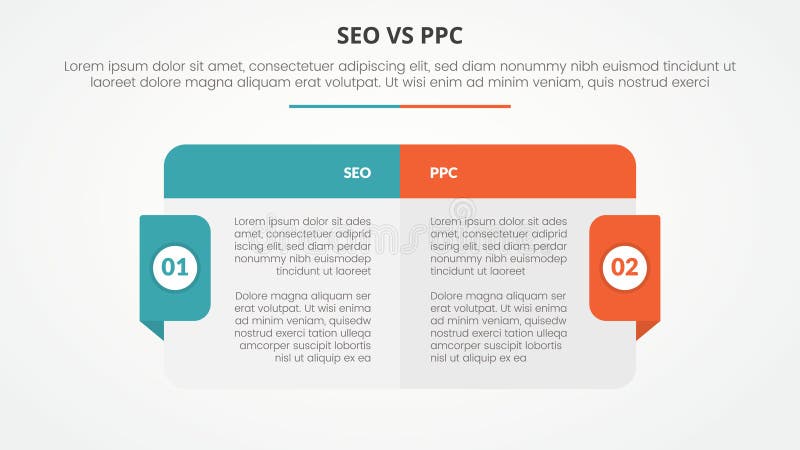 Seo Vs Ppc Advertising Comparison Opposite Infographic Concept for ...
