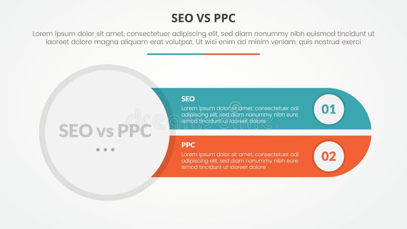 Seo Vs Ppc Advertising Comparison Opposite Infographic Concept for ...
