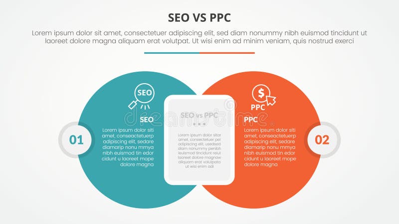 Seo Vs Ppc Advertising Comparison Opposite Infographic Concept for ...