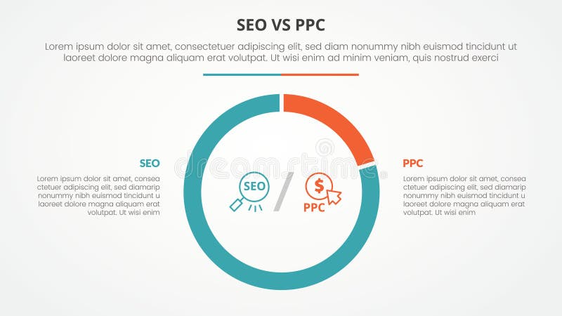 Seo Vs Ppc Advertising Comparison Opposite Infographic Concept for ...