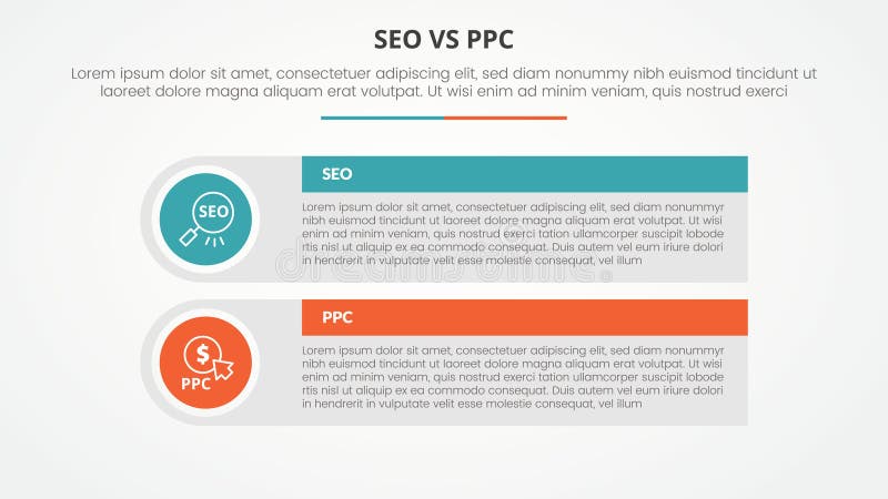 Seo Vs Ppc Advertising Comparison Opposite Infographic Concept for ...