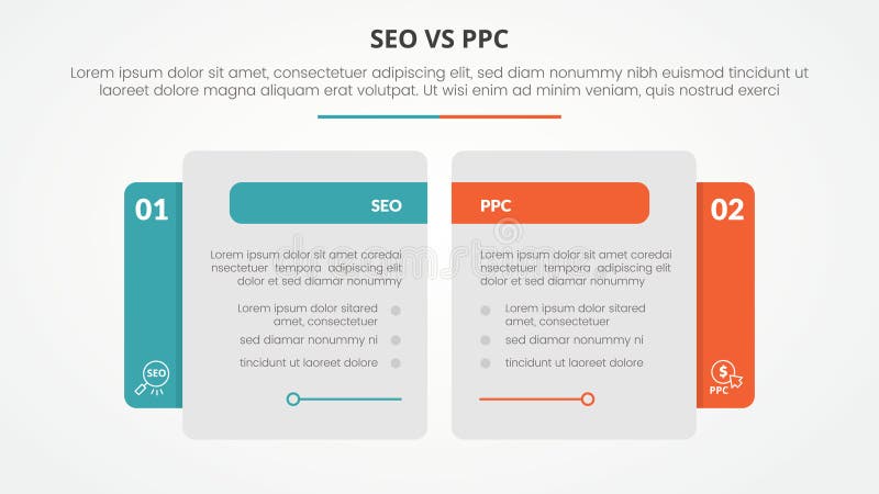 Seo Vs Ppc Advertising Comparison Opposite Infographic Concept for ...