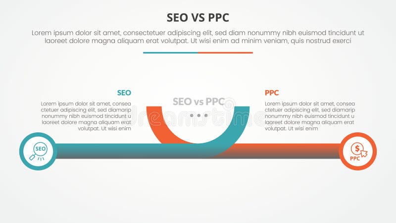 Seo Vs Ppc Advertising Comparison Opposite Infographic Concept for ...