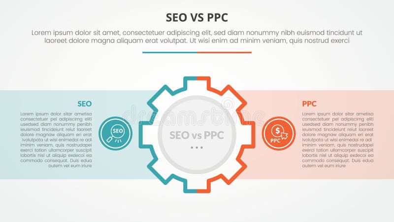 Seo Vs Ppc Advertising Comparison Opposite Infographic Concept for ...