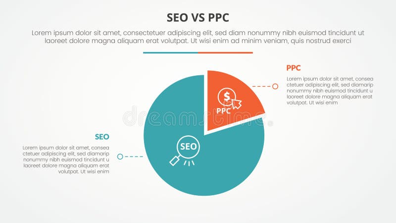 Seo Vs Ppc Advertising Comparison Opposite Infographic Concept for ...