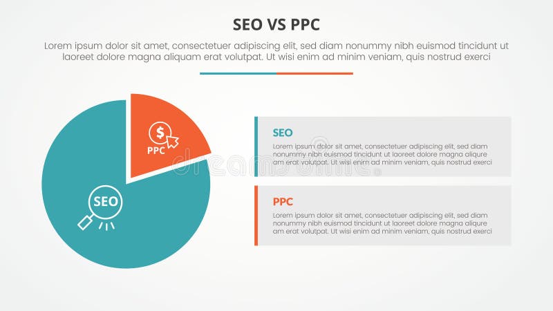 Seo Vs Ppc Advertising Comparison Opposite Infographic Concept for ...