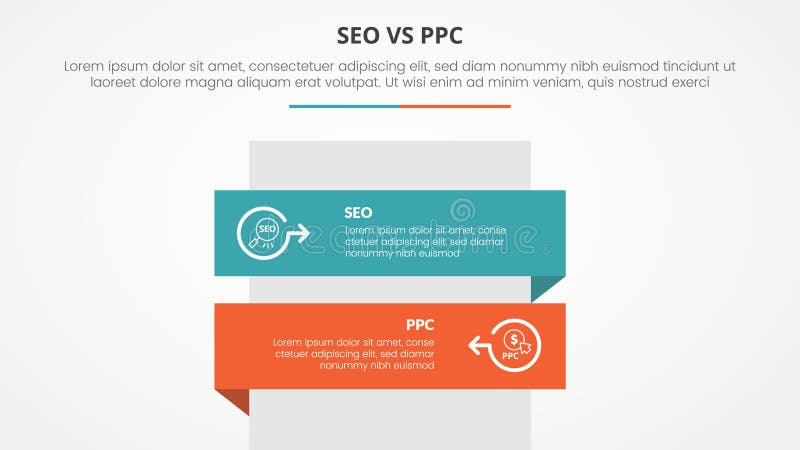 Seo Vs Ppc Advertising Comparison Opposite Infographic Concept for ...