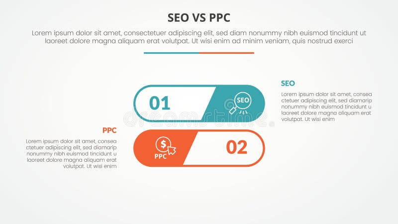 Seo Vs Ppc Advertising Comparison Opposite Infographic Concept for ...