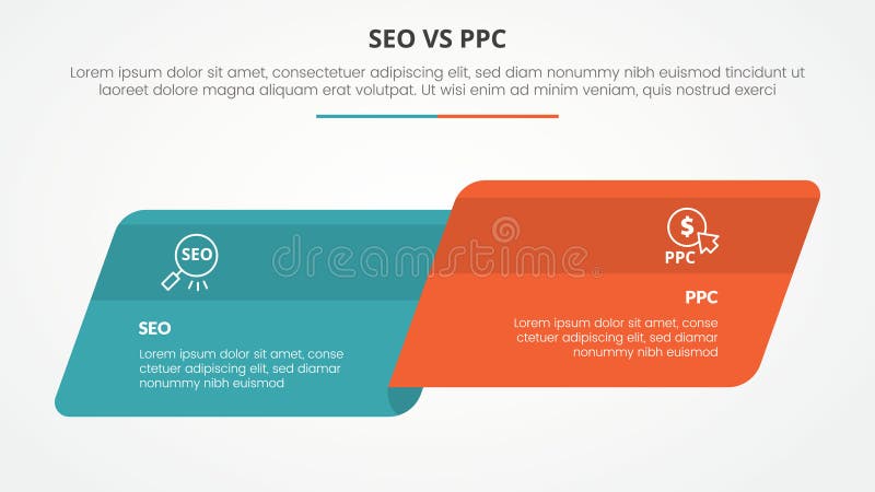 Seo Vs Ppc Advertising Comparison Opposite Infographic Concept for ...