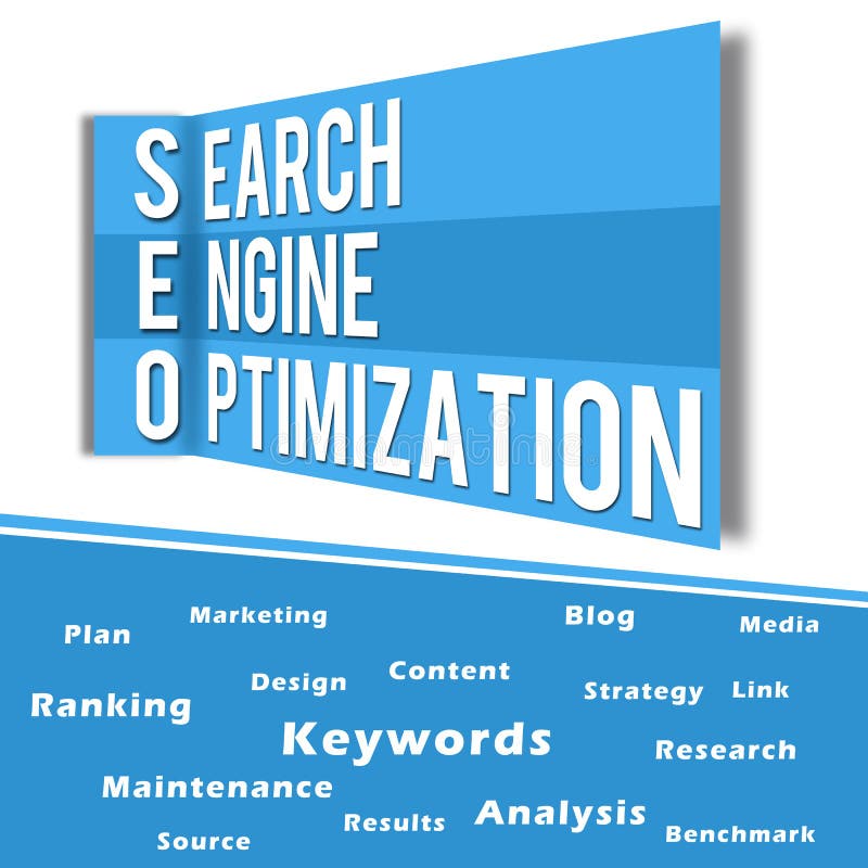 Seo Blue with Keywords Banner Stock Illustration - Illustration of ...