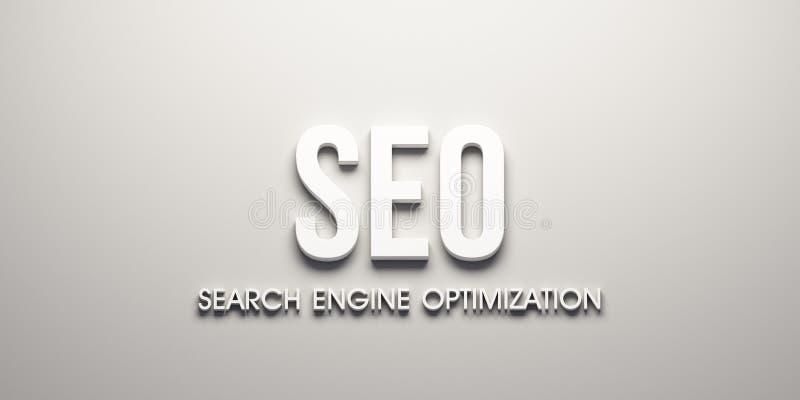 SEO Web Banner. 3D Render Illustration Stock Illustration ...