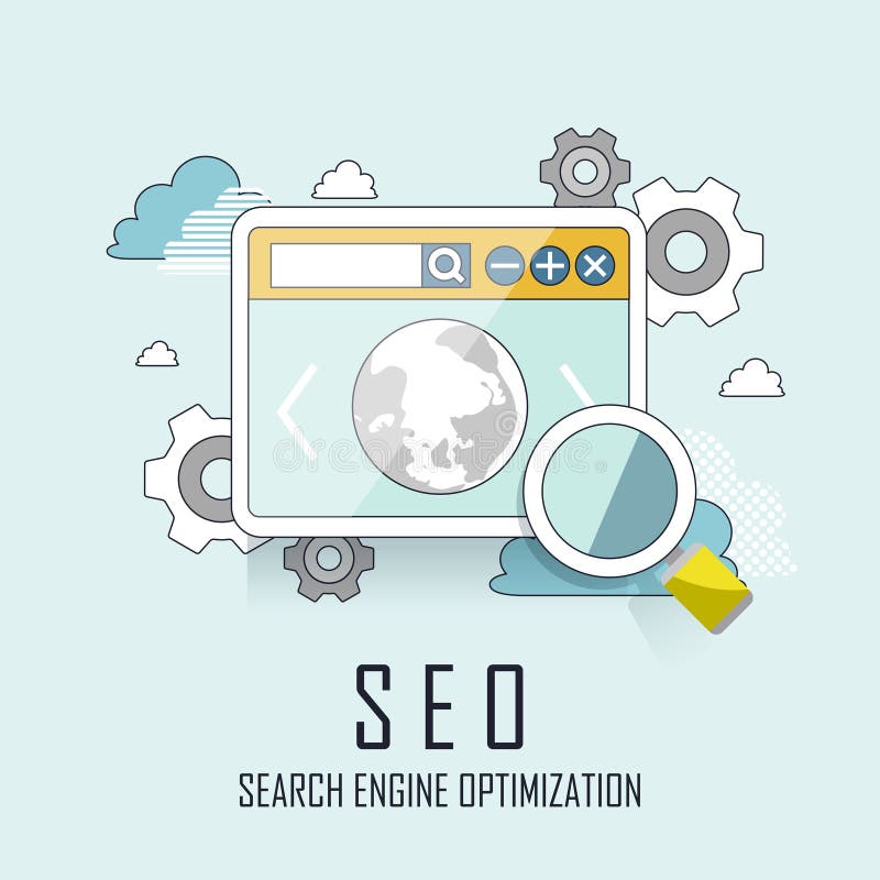 SEO Website Searching Engine Optimization Process Stock Vector ...