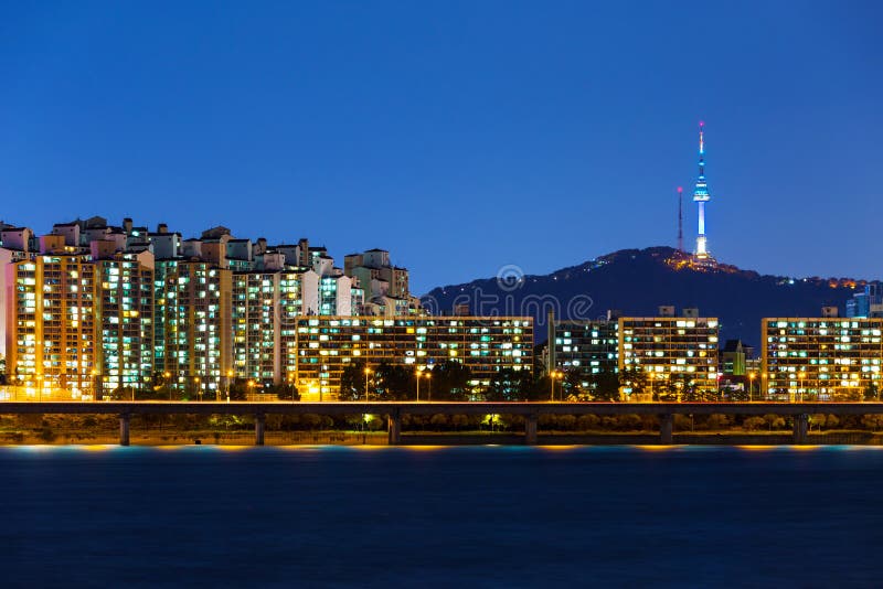 Seoul city night stock image. Image of scenery, cityscape - 35502019
