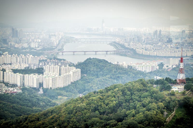 Seoul City stock image. Image of architecture, east, overview - 70379929
