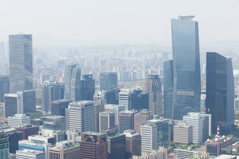SEOUL, KOREA - APRIL 24, 2015: View of Seoul from 63 Building Editorial ...