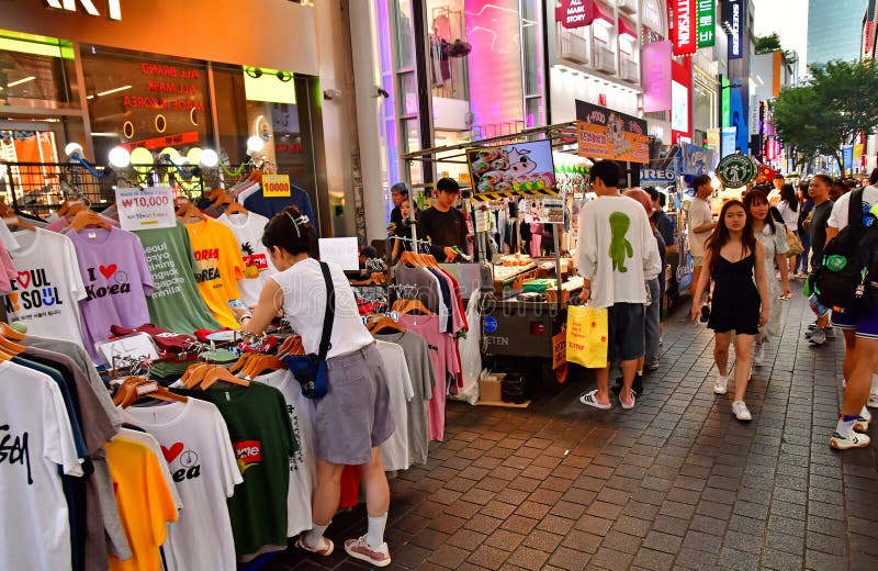 Seoul Korea - August 4 2024 : Myeongdong District Editorial Photo - Image of korea, korean ...