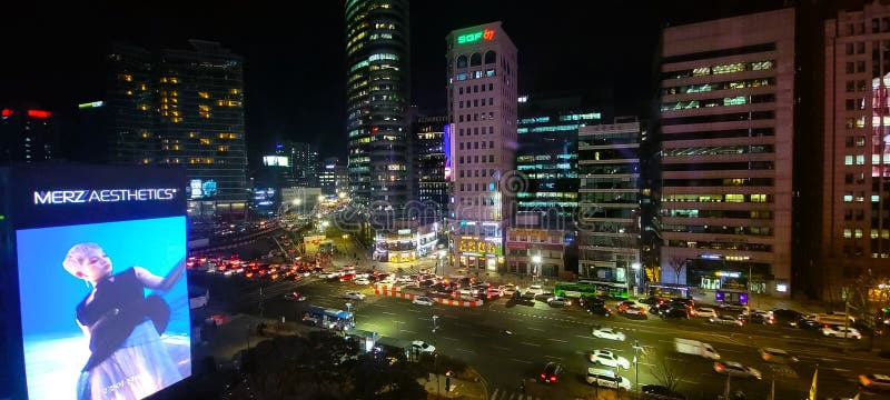 Seoul Korea at Night Time in January Editorial Photo - Image of january ...