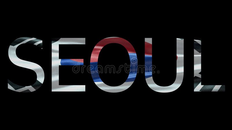 Seoul Name on Transparent Background. Waving Flag Stock Footage - Video ...