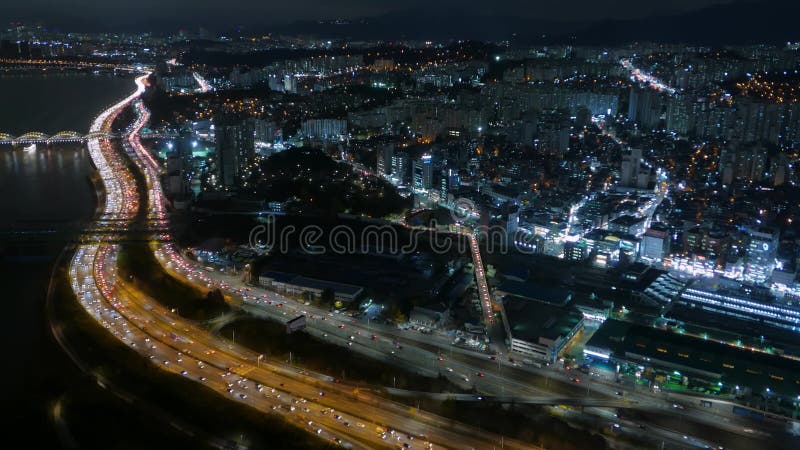 Seoul night Visuals stock footage. Video of famous, cultures - 236909942