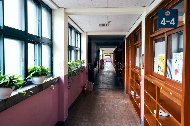 Elementary school hallway stock image. Image of school - 28779045