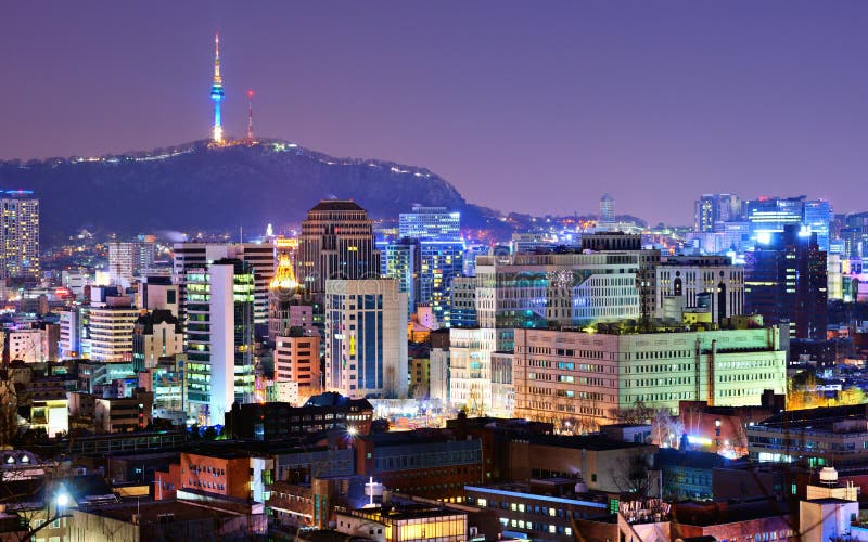 Seoul, South Korea Skyline stock photo. Image of korean - 31786534
