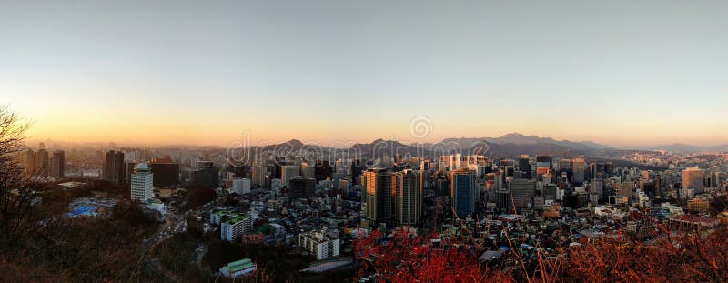 Seoul at Sunset stock image. Image of seoul, city, front - 82226177