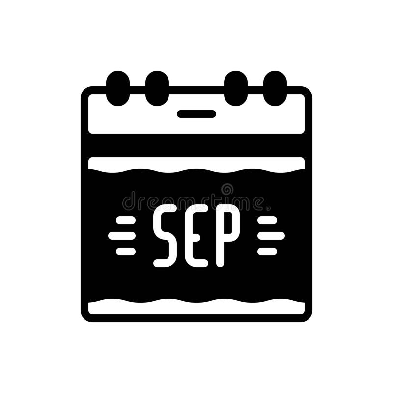 Black Solid Icon for Sep, Calendar and Annual Stock Vector ...