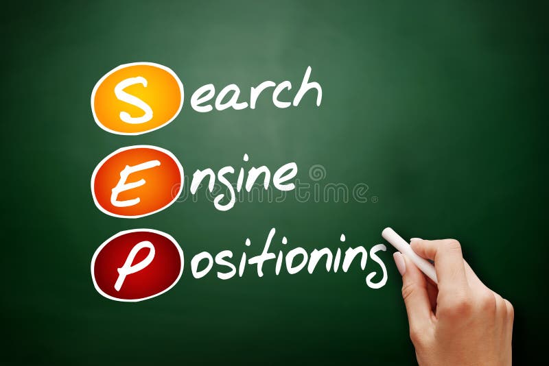 SEP - Search Engine Positioning Acronym Stock Photo - Image of ...