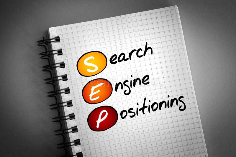 SEP - Search Engine Positioning Acronym Stock Photo - Image of concept ...