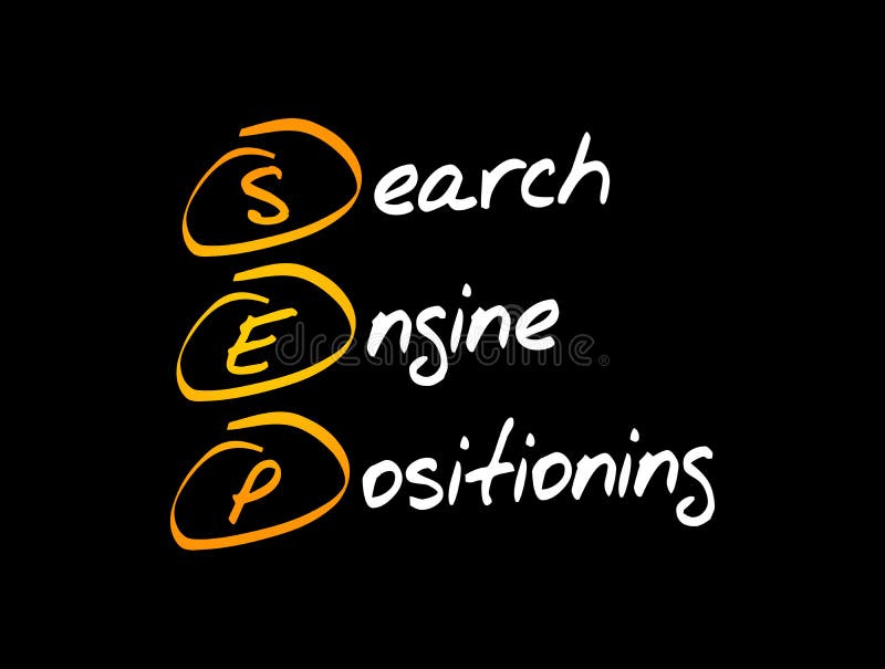 SEP - Search Engine Positioning Acronym Stock Illustration ...