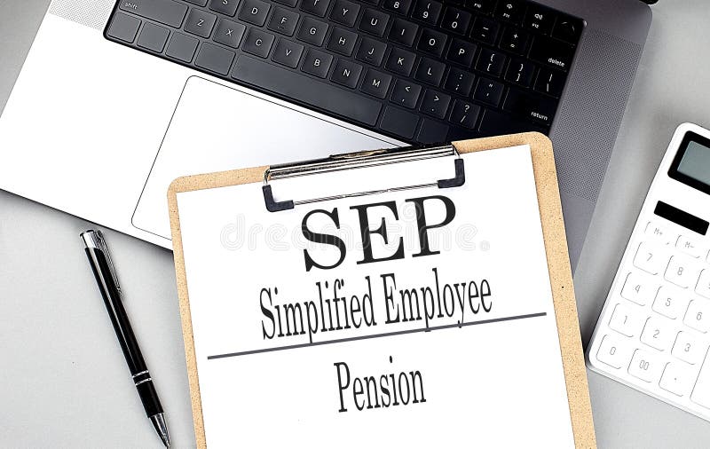 SEP Word on Clipboard on Laptop with Calculator and Pen Stock Image ...